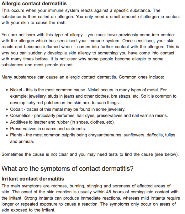 Contact Dermatitis | Symptoms, Diagnosis, Treatment of Contact ~ 1 Best ...