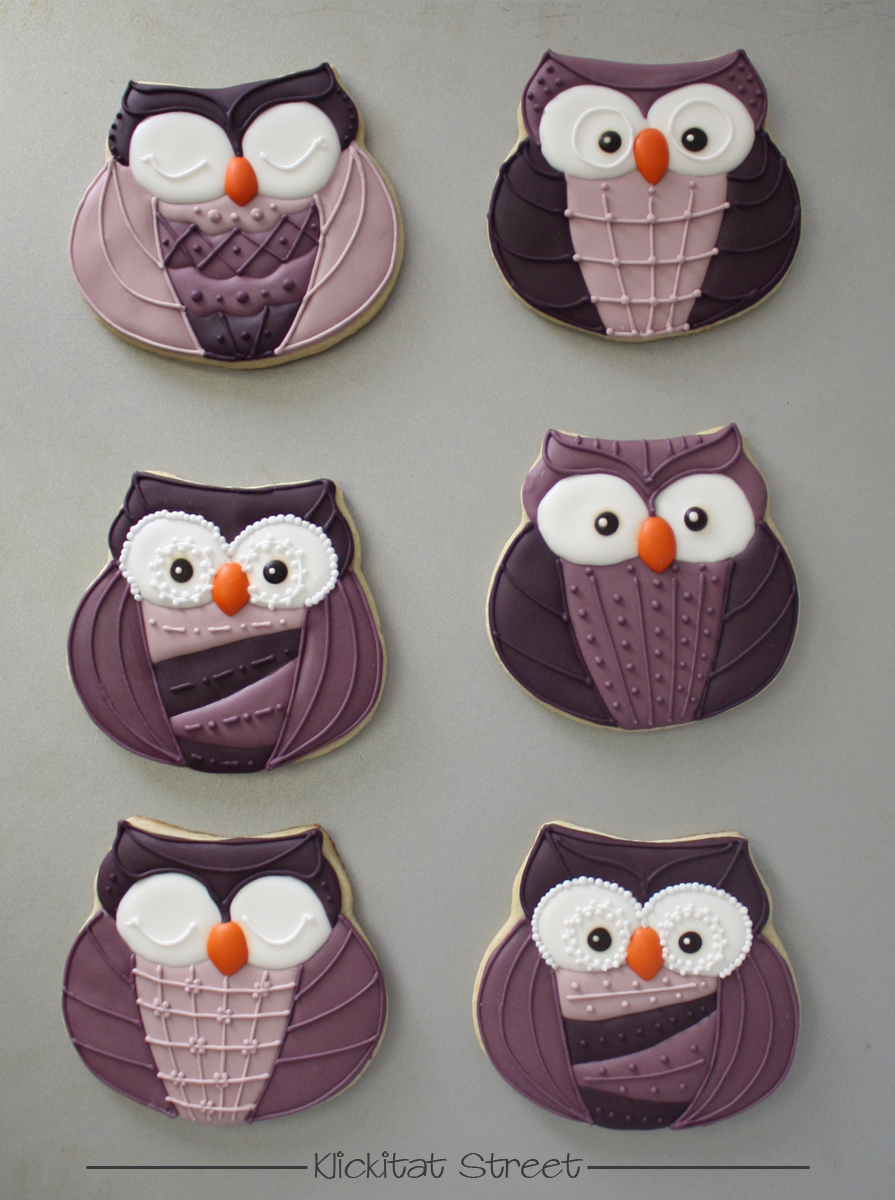 Patterned Owl Cookies