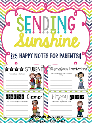 A Sunny Day in First Grade: Sending Sunshine! {happy notes for parents}