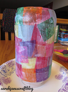 Tissue Paper "Stained Glass" Jar