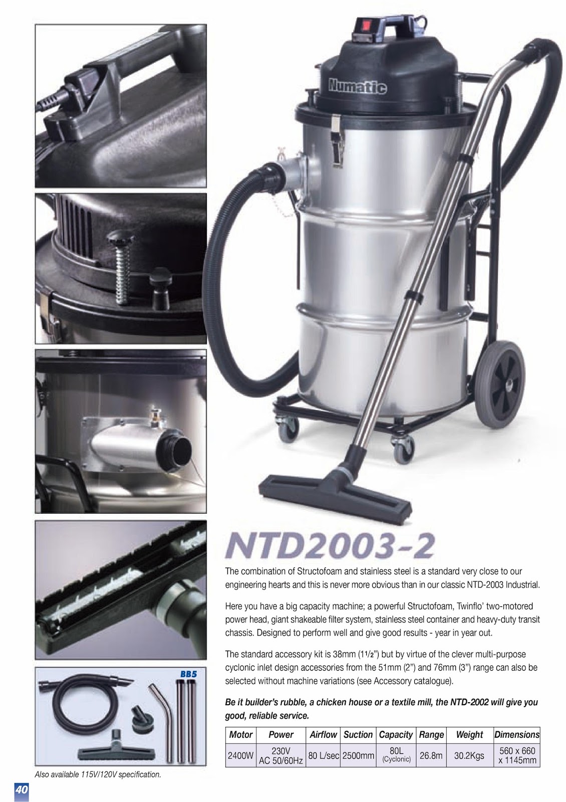 Numatic Cleancare 2007 Product Range