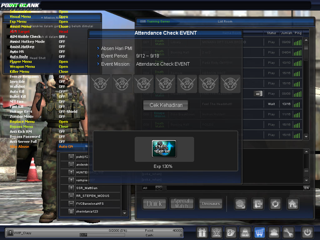 CHEAT POINT BLANK GARENA INDONESIA 03 04 05 06 07 08 09 Mei 2018 - VVIP ...