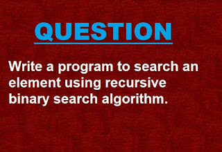 Write a program to search an element using recursive binary search ...