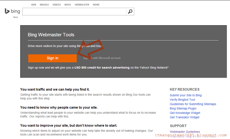 Information Technology: วิธีการเพิ่ม URL ใหม่ลงใน Bing Webmaster Tools ...