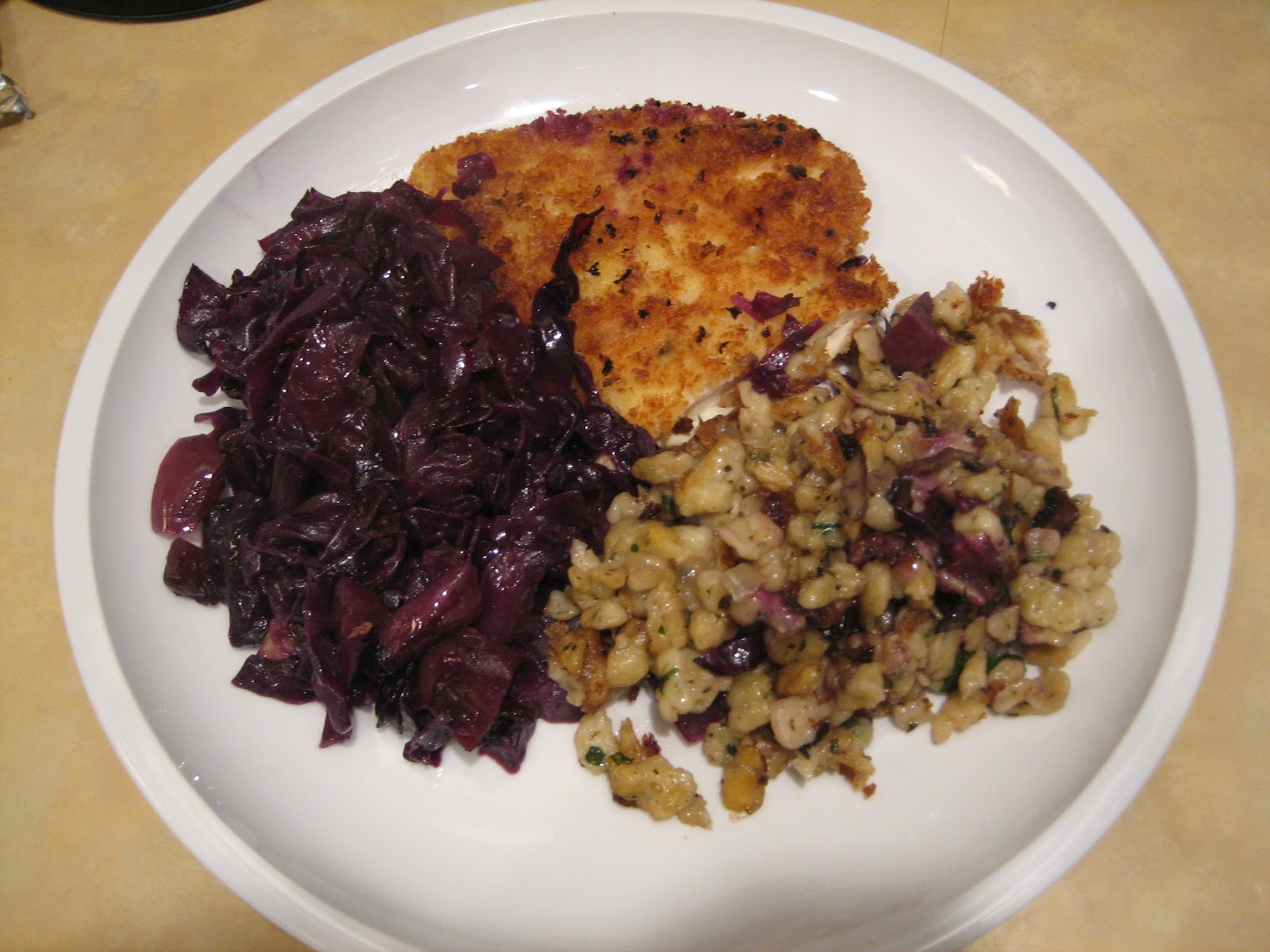 in the kitchen at number 42: German Dinner - Spaetzle, Schnitzel and ...
