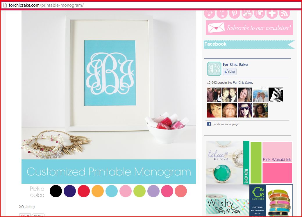 DiYS for DARLiNGS : DIY Monogram Printable