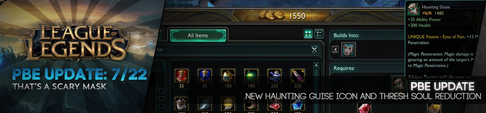 Surrender at 20: 7/22 PBE Update: New Haunting Guise Icon + Thresh Soul ...