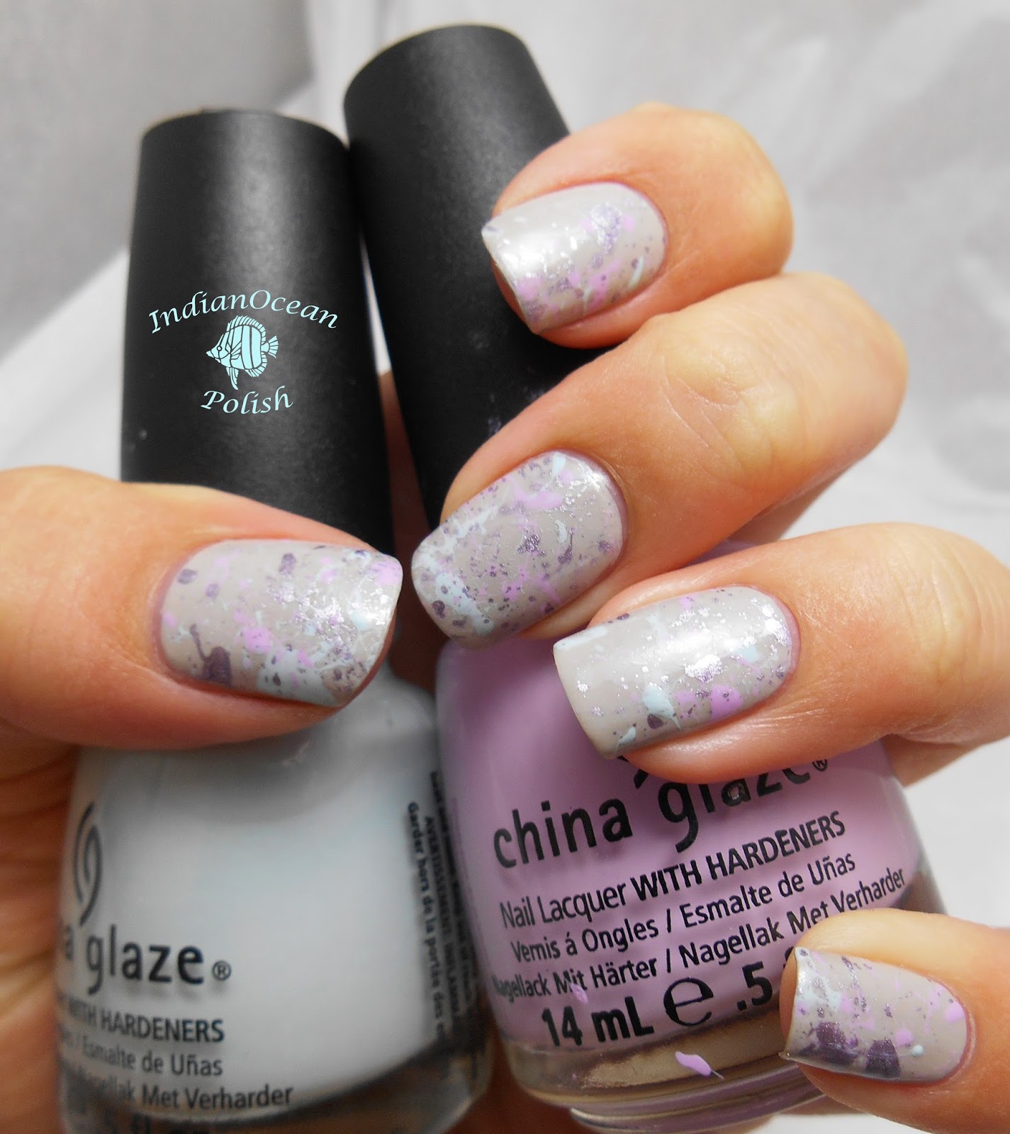 Indian Ocean Polish: Pastel Paint Splatter Nail Art Tutorial