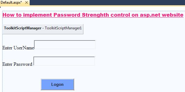How to implement PasswordStrength Extender Control in ASP.NET Website ...