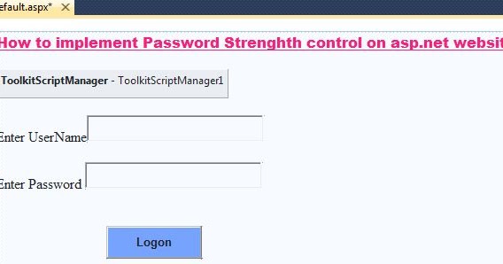 How to implement PasswordStrength Extender Control in ASP.NET Website | MY.NET Tutorials