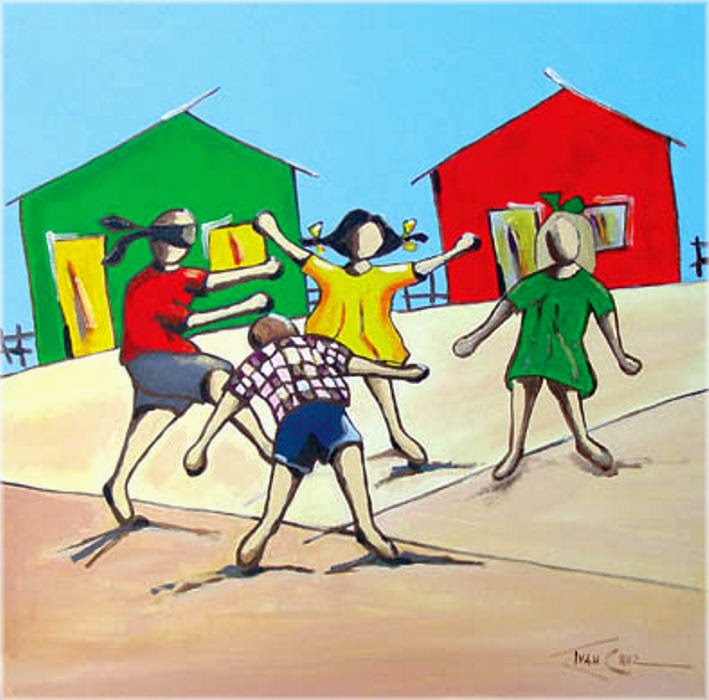 MIMOS E ENCANTOS DA EDUCAÇÃO : OBRAS DE IVAN CRUZ - BRINCADEIRAS DE CRIANÇA