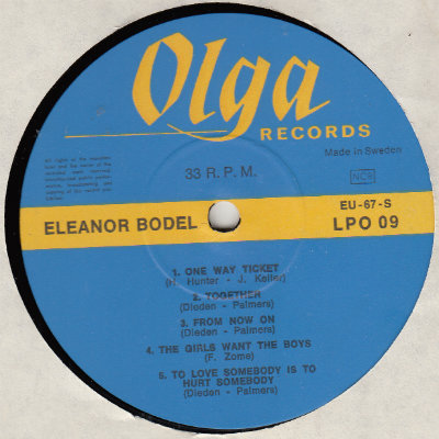 MONOLOVER: ELEANOR BODEL/ONE WAY TICKET LPO 09 (-69) MONO SWEDEN