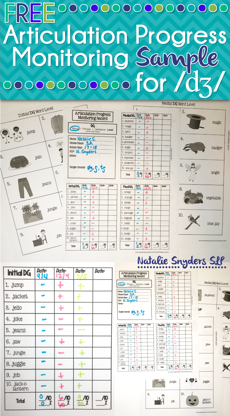 Articulation Progress Monitoring Tool – Free Add On for the /dg/ Sound!