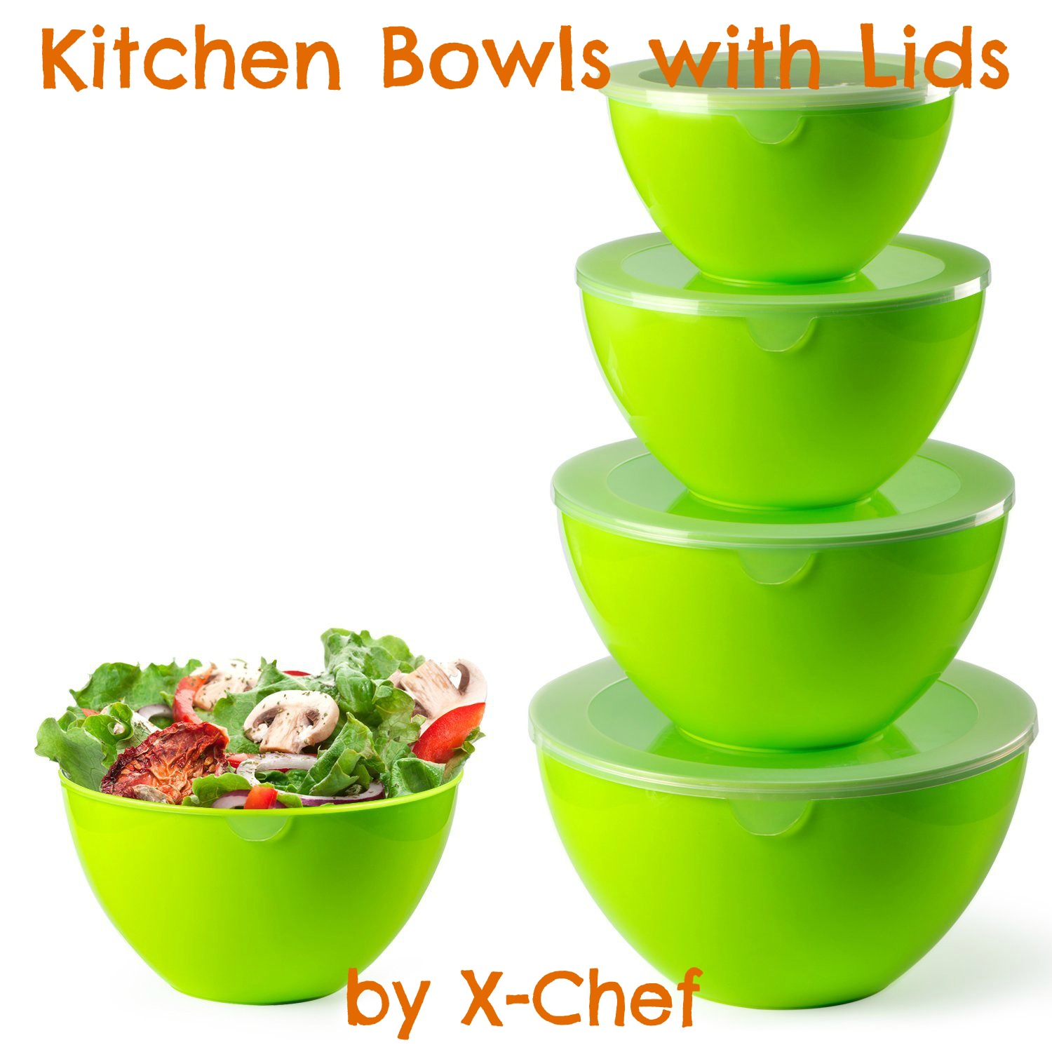 GlamRiver: Kitchen Bowls with Lids by X-Chef
