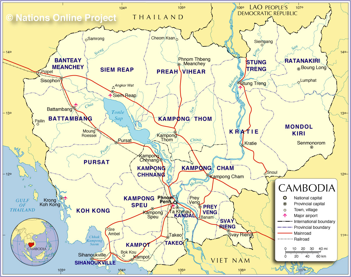 Camboja | Mapas Geográficos do Camboja