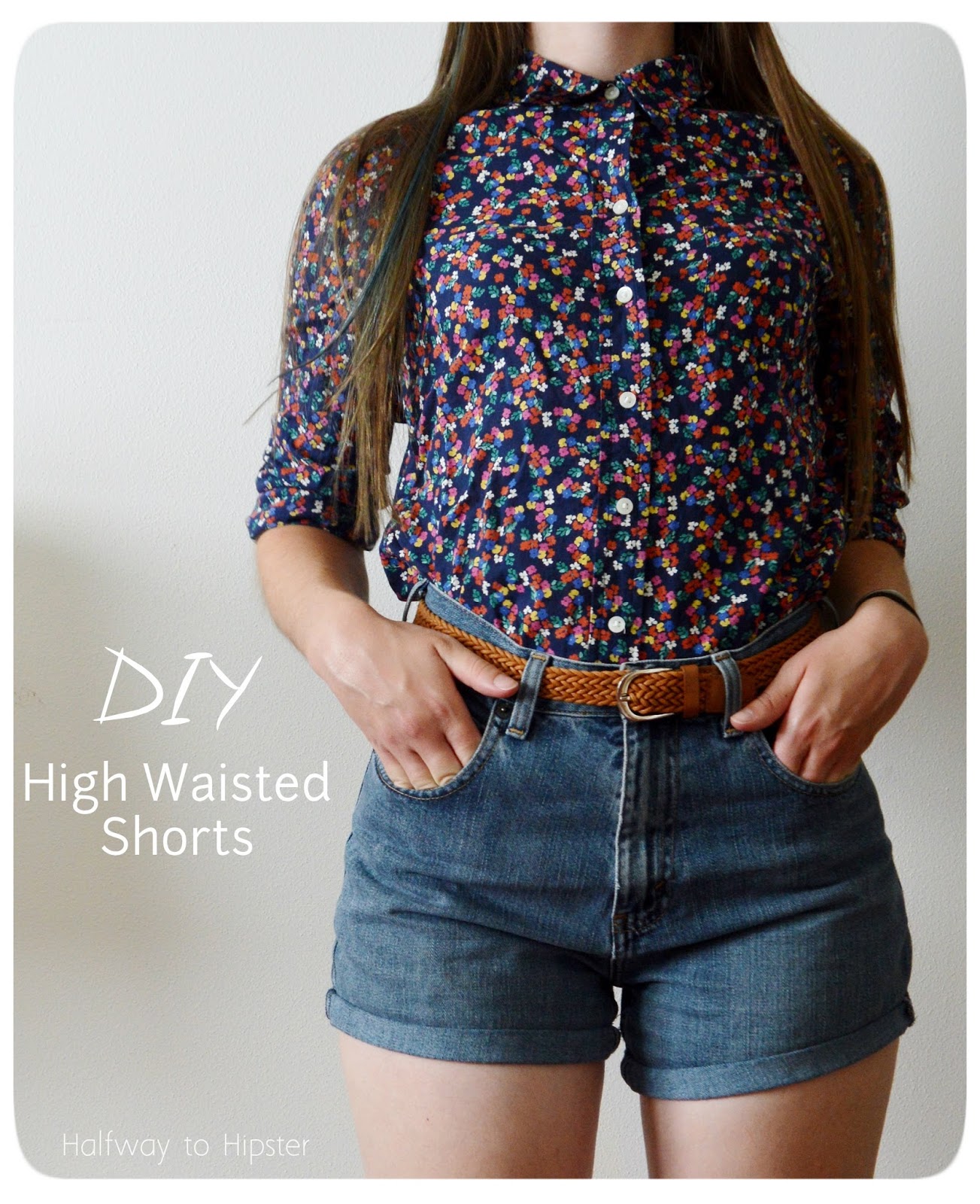 Halfway To Hipster: DIY High-Waisted Shorts