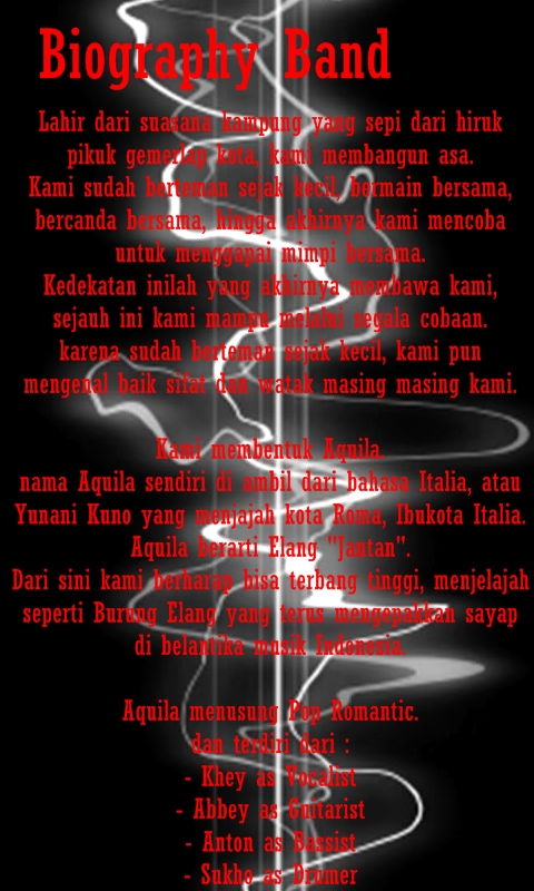 Khey Aquila Inspire: Contoh Band Profile (Aquila Band)