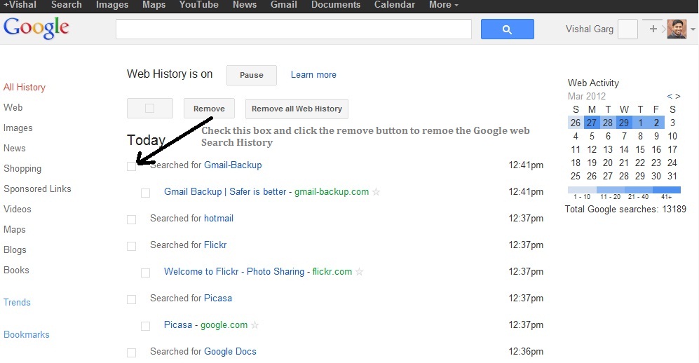 Job Search: Google Search History