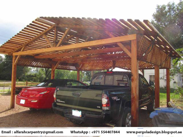 Wooden Car Parking Shades | Wooden Walkway Shades | Wooden Structure ...