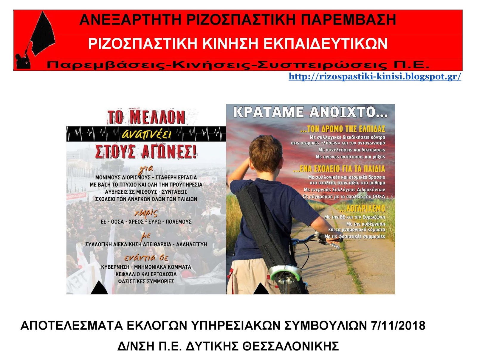 ΑΠΟΤΕΛΕΣΜΑΤΑ ΕΚΛΟΓΩΝ (ΠΥΣΠΕ-ΑΠΥΣΠΕ-ΚΥΣΠΕ) ΔΥΤ. ΘΕΣΣΑΛΟΝΙΚΗΣ 2018 ...