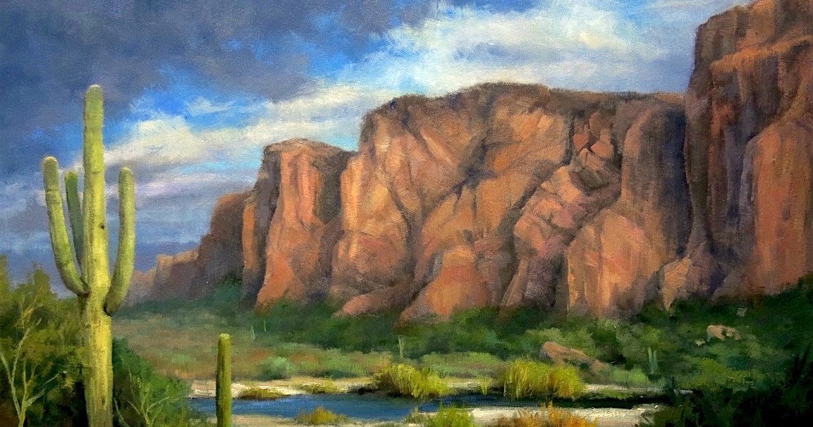 A Painting A Day by Laura Wambsgans: "Salt River Cliffs"