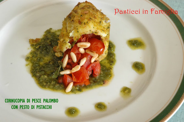 Cornucopia di pesce palombo con pesto di pistacchi - Cotto e Postato