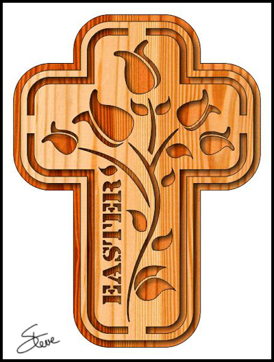 Scrollsaw Workshop: Two Layer Easter Cross Scroll Saw Pattern.