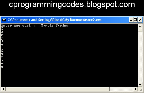 C Programming Computer Ms Excel Display String Vertically