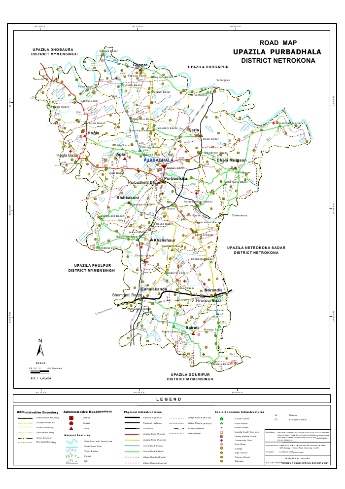 Mouza & Land Use Maps of Purbadhala Upazila, Netrokona, Bangladesh ...