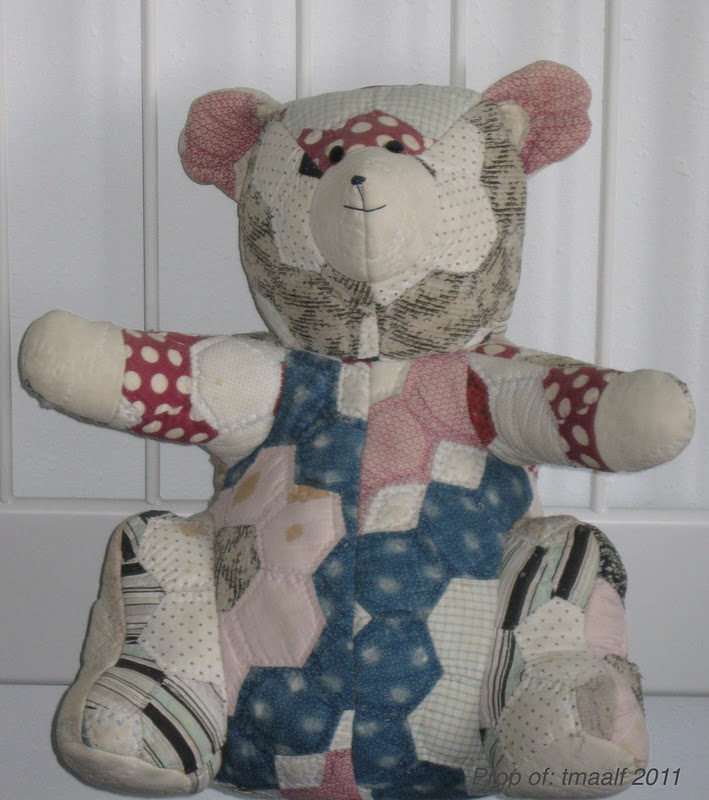 Two Men and a Little Farm: PATCHWORK QUILT TEDDY BEAR