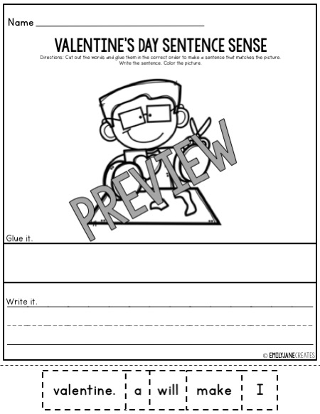 Emily Jane Creates: FEBRUARY NO PREP KINDERGARTEN PACKET-OVER 100 PAGES!