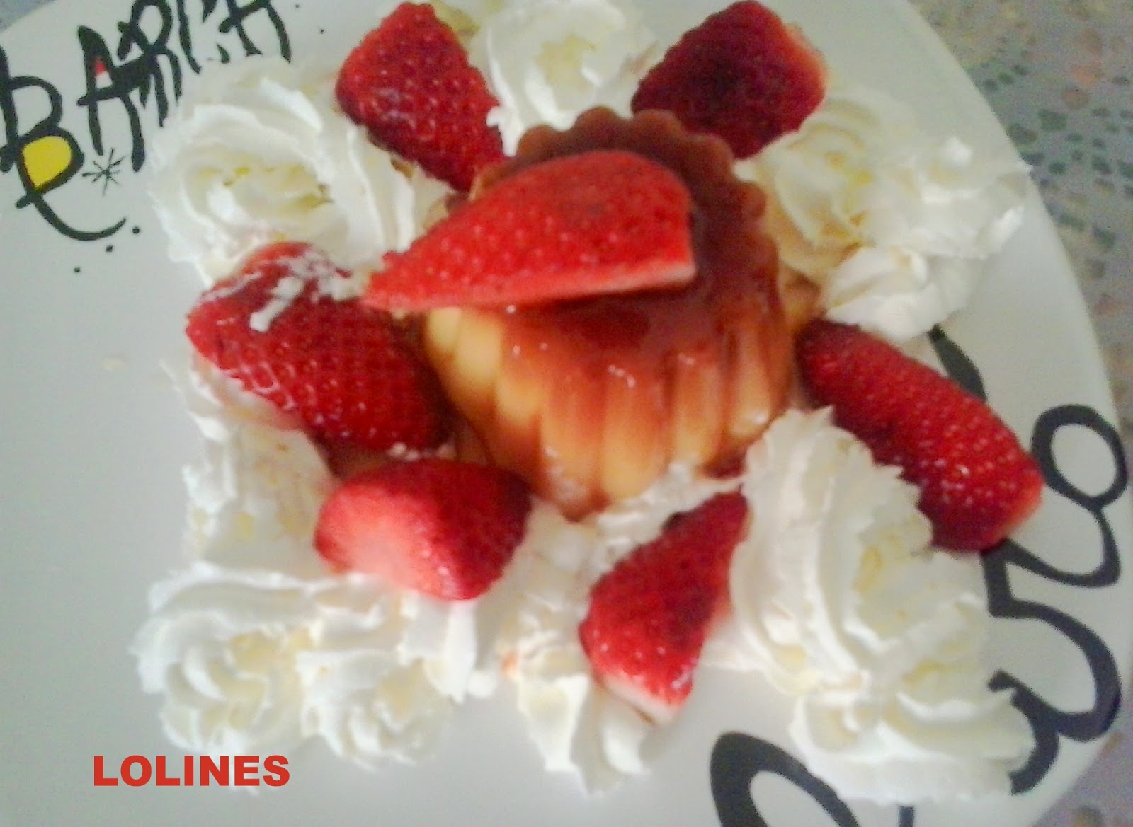 CUINA AMB LA LOLINES : FLAN DE FRESAS CON NATA