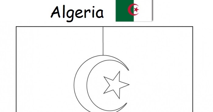 Geography Blog: Coloring page flag Algeria