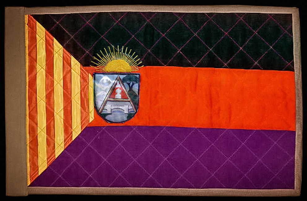 Flag of short-lived anarchist Regional Defense Council of Aragón, 1936 ...