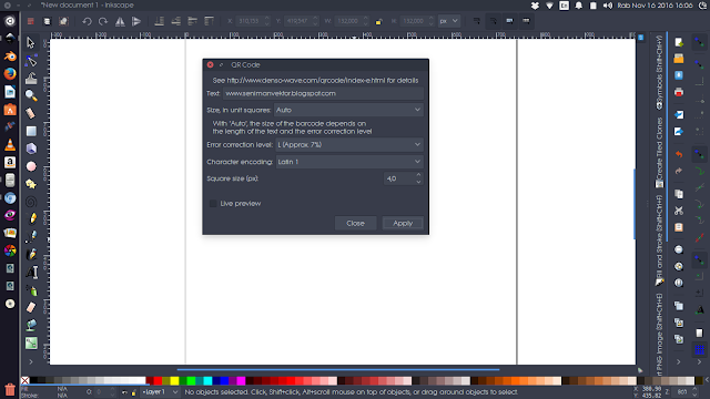 SenimanVektor: Tutorial cara membuat barcode QR Code menggunakan Inkscape