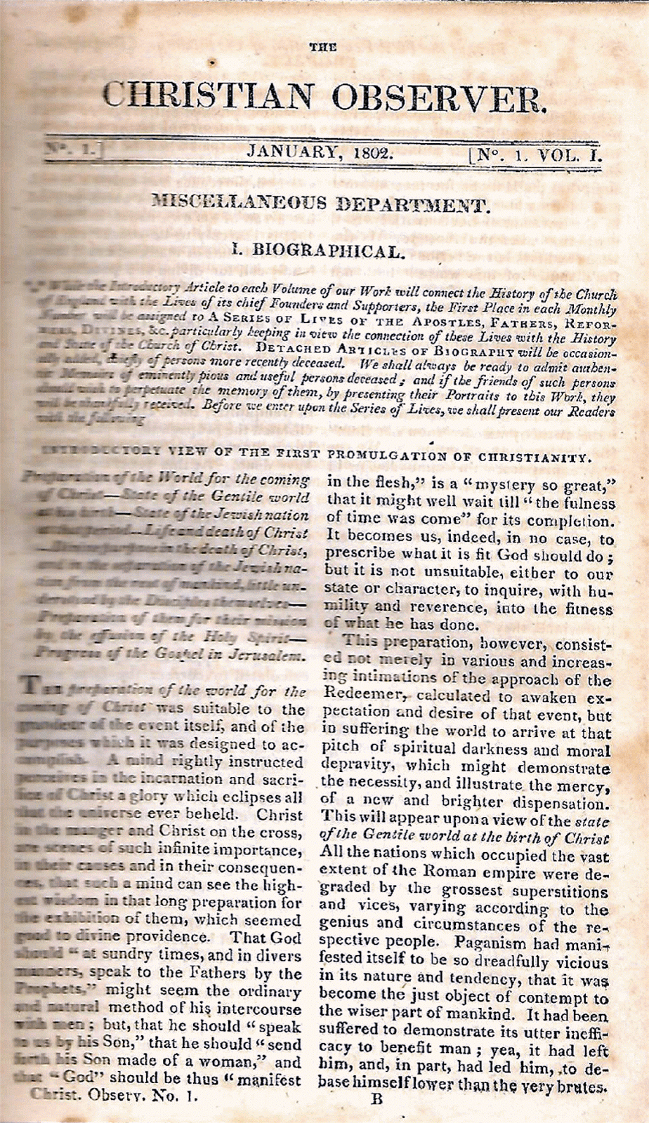 Watch Tower History: The Christian Observer