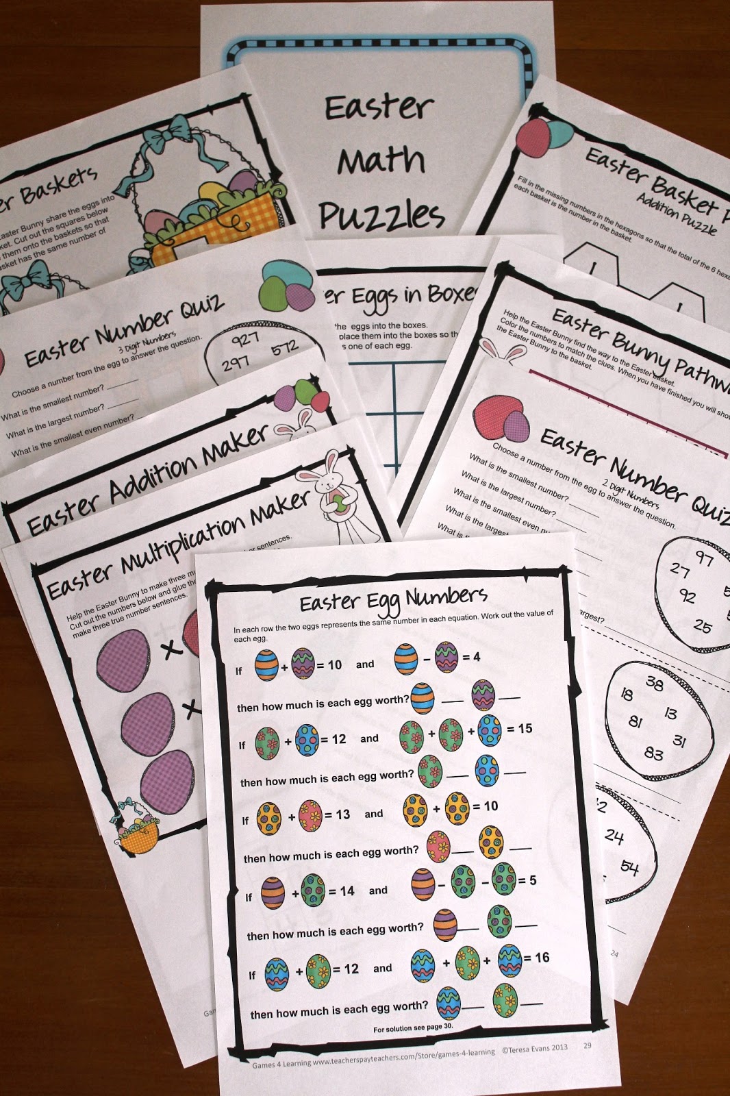 Fun Games 4 Learning: Easter Math Freebies Happy Easter!