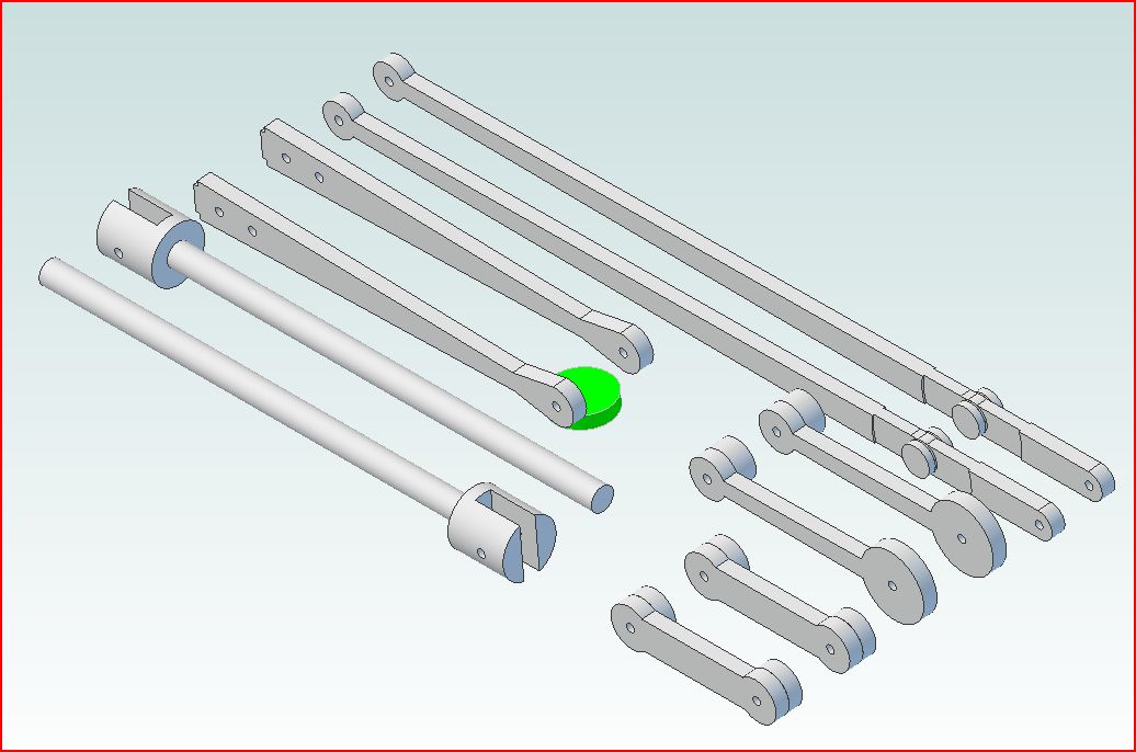 Model Locomotive with 3D Print Technology: Valve Rod Set