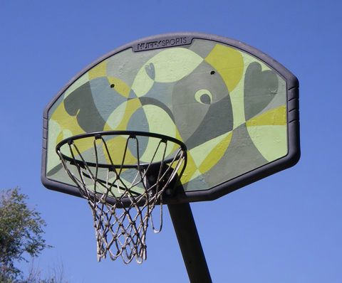 Painting on the Road: Basketball Backboard Birthday