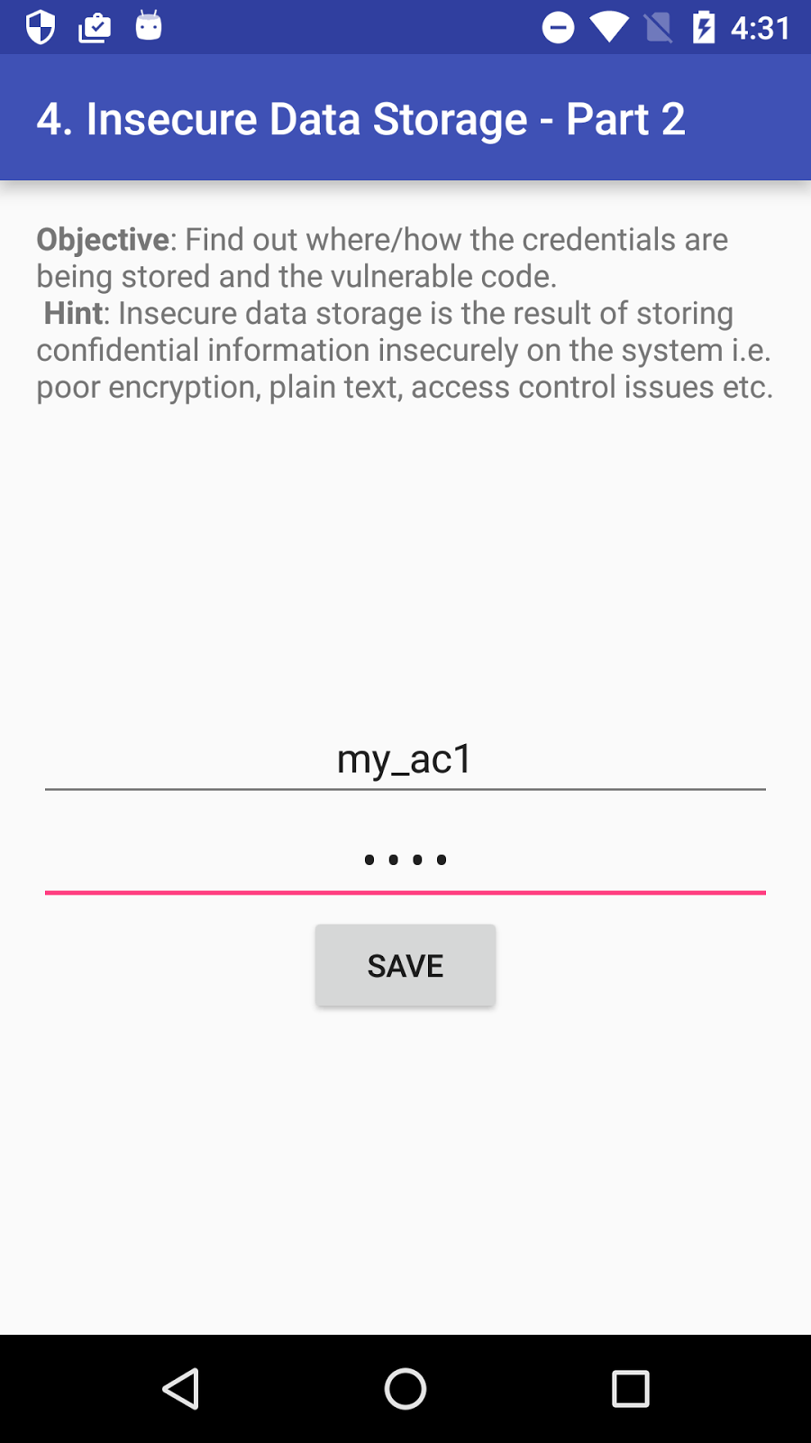 The Deadline: DIVA Android - 4.Insecure Data Storage – Part 2