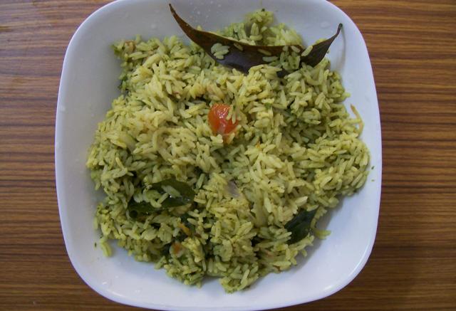 Palak Rice Recipe | niveditha's blog