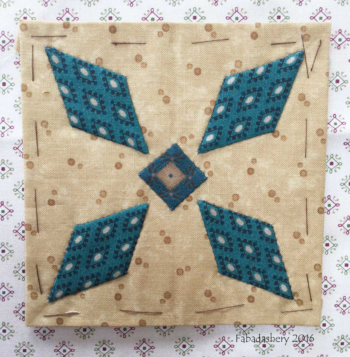 Fabadashery: Dear Jane Quilt - Block J1 Joseph's Jonquil