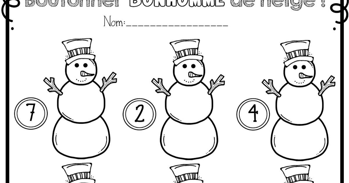 Ressources en français: BONHOMME de neige! MATERNELLE