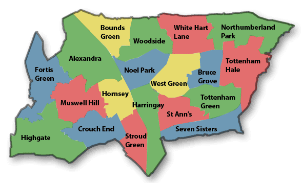 Haringey Map Region Political | Map of London Political Regional