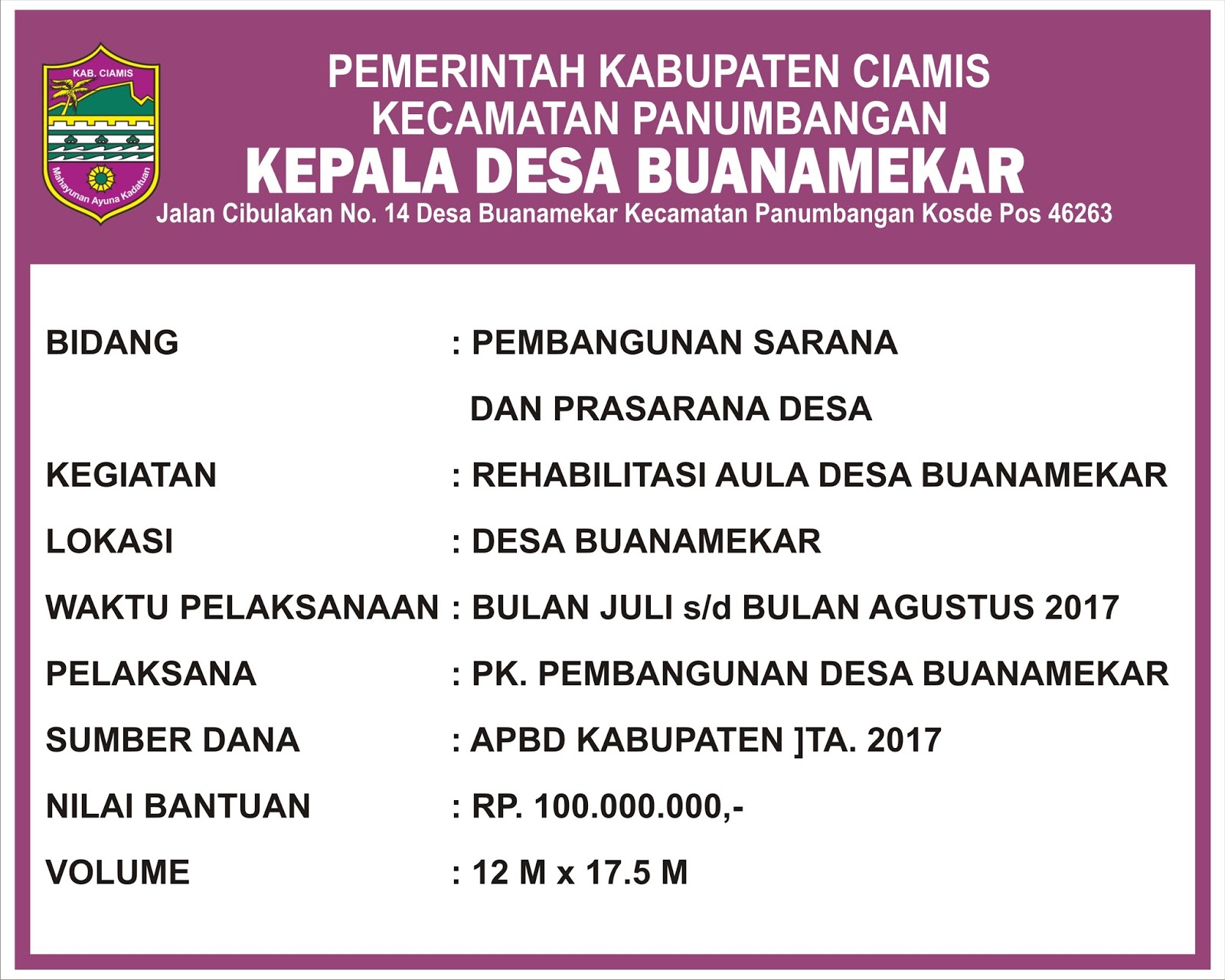 Contoh Spanduk Papan Proyek.cdr - KARYAKU