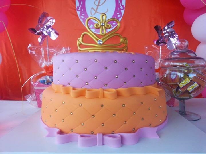Lilica Bolos Decorados: Bolo Pink e Laranja
