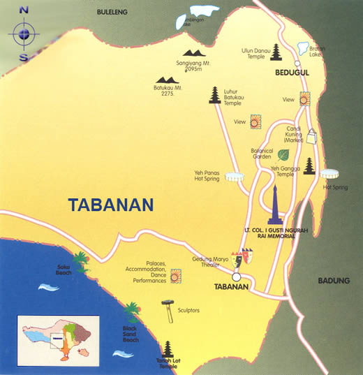 DUNIA Bali - Information About Bali Island: Map of Tabanan City