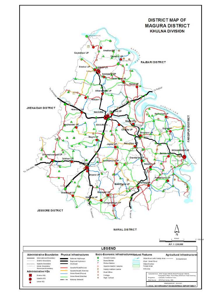 Maps of Bangladesh: Magura District