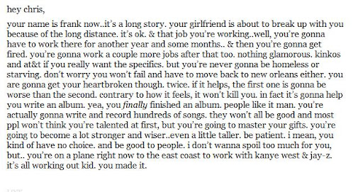 creme de caramel x emma nicole: a letter from frank ocean today. to ...