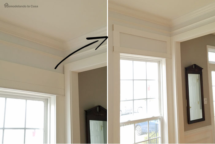 Trimming the Windows in Living Room - Remodelando la Casa